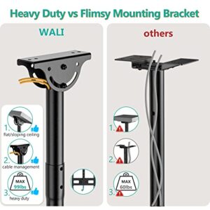 WALI Ceiling TV Mount, Full Motion Adjustable TV Mount Bracket Fits Most LED, LCD, OLED 4K TVs 26 to 65 inch, up to 99lbs, VESA 400x400mm (CM2665-P), Black