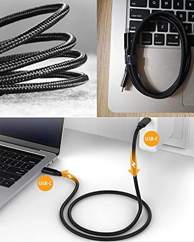 USB C to USB C Cable, 3.2 Gen 2 USB-C Cable 10ft - 4K UHD 20Gbps USB C Cable 100W PD Fast Charging Cable for Thunderbolt 3, Oculus Quest, MacBook Pro, iPad Pro, Galaxy S20, Nylon Braided, Black.