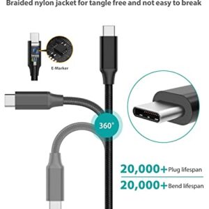 USB C to USB C Cable, 3.2 Gen 2 USB-C Cable 10ft - 4K UHD 20Gbps USB C Cable 100W PD Fast Charging Cable for Thunderbolt 3, Oculus Quest, MacBook Pro, iPad Pro, Galaxy S20, Nylon Braided, Black.