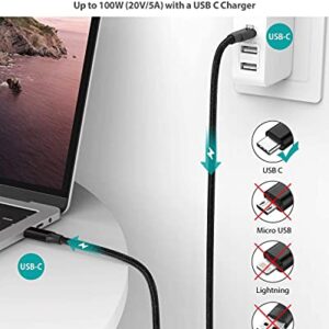 USB C to USB C Cable, 3.2 Gen 2 USB-C Cable 10ft - 4K UHD 20Gbps USB C Cable 100W PD Fast Charging Cable for Thunderbolt 3, Oculus Quest, MacBook Pro, iPad Pro, Galaxy S20, Nylon Braided, Black.