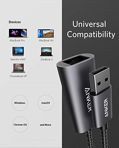 Anker USB 3.0 to Ethernet Adapter, PowerExpand USB 3.0 to Gigabit Ethernet Adapter, Aluminum Portable USB-A Adapter Compatible for MacBook Pro 2015, MacBook Air 2017, and More