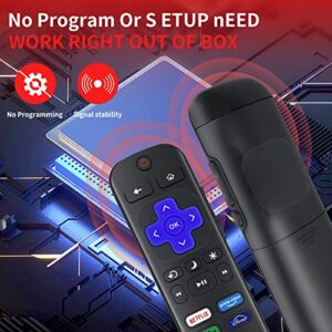 (Pack of 2) Remote Control Replaced for Roku TV,Compatible for TCL Roku/Hisense Roku/Sharp Roku/Onn Roku/Insignia Roku ect,with Netflix Disney+/Hulu/Prime Video Buttons【Not for Roku Stick and Box】