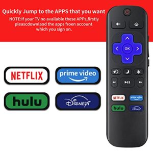 (Pack of 2) Remote Control Replaced for Roku TV,Compatible for TCL Roku/Hisense Roku/Sharp Roku/Onn Roku/Insignia Roku ect,with Netflix Disney+/Hulu/Prime Video Buttons【Not for Roku Stick and Box】