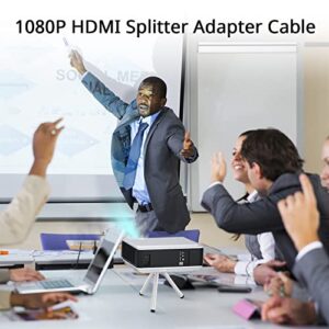 HDMI Cable Splitter 1 in 2 Out HDMI Adapter Cable HDMI Male to Dual HDMI Female 1 to 2 Way, Support Two TVs at The Same Time, Signal One In Two Out