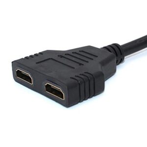 HDMI Cable Splitter 1 in 2 Out HDMI Adapter Cable HDMI Male to Dual HDMI Female 1 to 2 Way, Support Two TVs at The Same Time, Signal One In Two Out