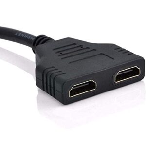 HDMI Cable Splitter 1 in 2 Out HDMI Adapter Cable HDMI Male to Dual HDMI Female 1 to 2 Way, Support Two TVs at The Same Time, Signal One In Two Out