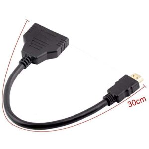 HDMI Cable Splitter 1 in 2 Out HDMI Adapter Cable HDMI Male to Dual HDMI Female 1 to 2 Way, Support Two TVs at The Same Time, Signal One In Two Out