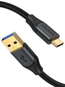 cablecreation usb c to usb a cable 5ft, usb c to usb 3.1 usb 3.2 gen2 10gbps usb a to c data cable, android auto cable 3a for usb c external ssd macbook pro ipad,galaxy s23, etc,1.5m gray