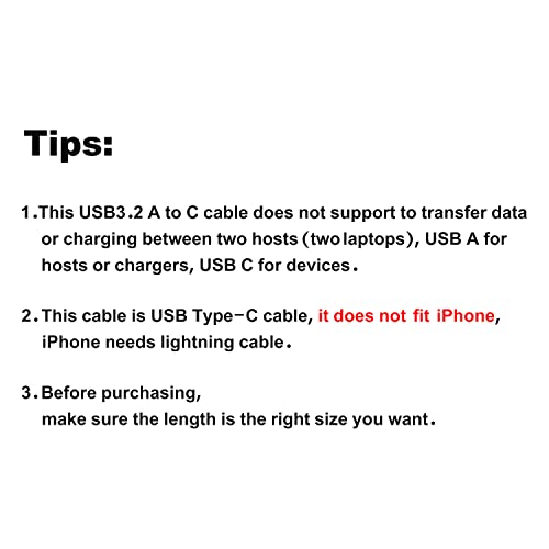 CableCreation USB C to USB A Cable 5FT, USB C to USB 3.1 USB 3.2 Gen2 10Gbps USB A to C Data Cable, Android Auto Cable 3A for USB C External SSD MacBook Pro iPad,Galaxy S23, etc,1.5m Gray