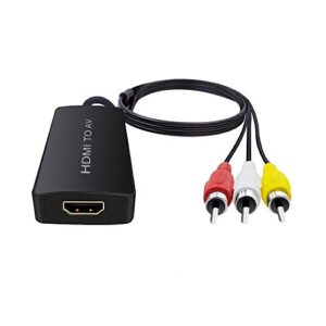 HDMI to AV Converter HDMI to RCA Composite Converter Adapter Compatible with Roku Stick Support PAL/NTSC, Support1080P (HDMI to AV Adapter)