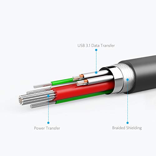 Anker Powerline II USB-C to USB 3.1 Gen2 Cable (3ft), USB-IF Certified for Samsung Galaxy Note 8, S8, S8+, S9, S10, iPad Pro 2018, MacBook, Sony XZ, LG V20 G5 G6, HTC 10, Xiaomi 5 and More