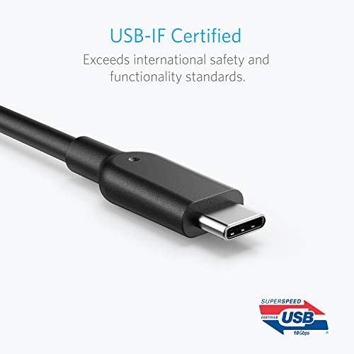 Anker Powerline II USB-C to USB 3.1 Gen2 Cable (3ft), USB-IF Certified for Samsung Galaxy Note 8, S8, S8+, S9, S10, iPad Pro 2018, MacBook, Sony XZ, LG V20 G5 G6, HTC 10, Xiaomi 5 and More