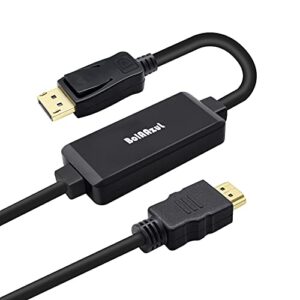 bolaazul active 4k hdmi to displayport 1.2 converter adapter cable 6ft/1.8m, hdmi source to displayport monitor cable unidirectional hdmi 1.4 male to dp 1.2 male -ahdpc