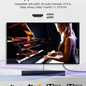 8K HDMI ARC/eARC Cable 2.1 for Soundbar 6ft, Silkland 8K@60Hz, 4K@120Hz High Speed HDMI Cord for Gaming, 48Gbps, HDR10, HDCP 2.2&2.3 Compatible for Vizio Samsung Bose Sound bar, UHD TV, Blu-ray