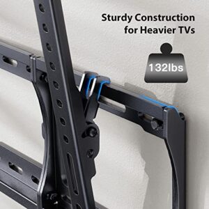 Pipishell Tilt TV Wall Mount for Most 26-75 inch Flat or Curved TVs up to 132 lbs, Wall Mount TV Bracket with Tilt, Low Profile, Max VESA 600x400mm, TV Mount Fits 8-24 inch Wood Studs, PILT5