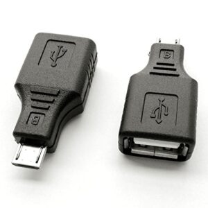 usb 2.0 micro usb male to usb female otg adapter (2 pack)