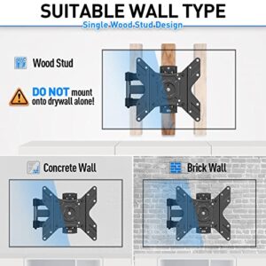 MOUNTUP UL Listed TV Monitor Wall Mount Swivel and Tilt for Most 14-42 Inch LED LCD Flat Curved TVs, Full Motion TV Wall Mount TV Bracket with Articulating Arm, Max VESA 200x200mm up to 33lbs, MU0029