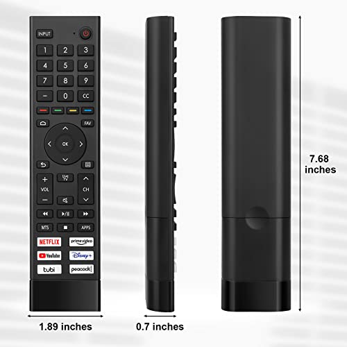 TOPKIND Upgraded ERF3J80H Replacement Smart TV Remote Fit for Hisense 4K UHD Android Smart TV 75A6G 70A6G 65A6G 60A6G 55A6G 50A6G 43A6G 55U68G 65U68G 55U6G 50U6G 65U6G 75U6G 50U68G 75U68G