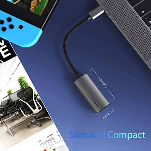 USB C to Ethernet Adapter, WALNEW USB Type C to RJ45 Gigabit Ethernet Adapter Cable Converter, Thunderbolt 3 to RJ45 LAN Network Adapter for MacBook Pro/Air, iPad Pro, Dell XPS, Galaxy S20 S10 S9