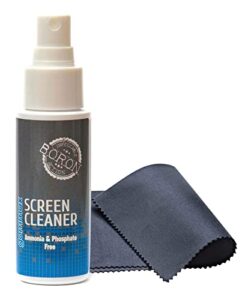 screen cleaner spray bottle with microfiber cloth for electronical devices (1.70 ounces), ideal for laptops, computers, tv screens, phone screens, tablets, camera lenses, e-readers, eyeglasses