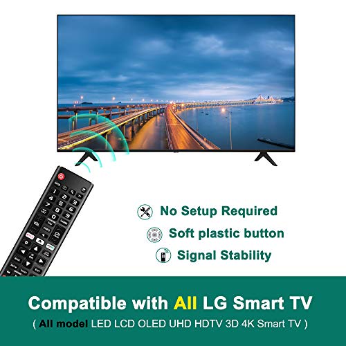 Universal Remote for LG Smart TV, Compatible with All LG TV Remote Control LCD LED OLED UHD HDTV 3D 4K Smart TV Models, Replacement for LG TV Remote Feature with Netflix Amazon Shortcuts Button