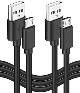 2-pack 10ft micro usb power cable compatible with fire tv intel computer,roku,keyboard,chromecast,azulle quantum access asus vivo stick mini,pc data charging charger cord compatible with kindle tablet