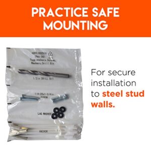 Steel Stud TV Mounting Kit for Tilt & Low Profile TV Mounts - Includes 4 Snaptoggle Anchors, Steel Drill Bit and TV Mounting Hardware