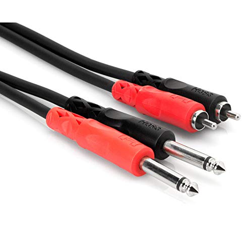 Hosa CPR-202 Dual 1/4" TS to Dual RCA Stereo Interconnect Cable, 2 Meters