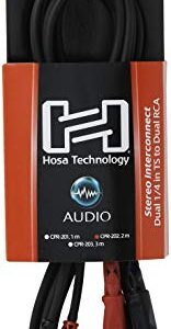 Hosa CPR-202 Dual 1/4" TS to Dual RCA Stereo Interconnect Cable, 2 Meters