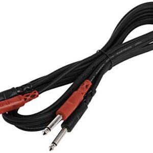 Hosa CPR-202 Dual 1/4" TS to Dual RCA Stereo Interconnect Cable, 2 Meters