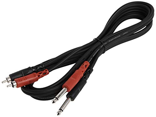 Hosa CPR-202 Dual 1/4" TS to Dual RCA Stereo Interconnect Cable, 2 Meters