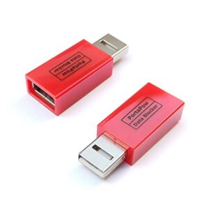 portapow usb data blocker (red 2 pack) – protect against juice jacking