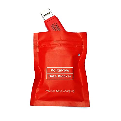 PortaPow USB Data Blocker (Red 2 Pack) - Protect Against Juice Jacking