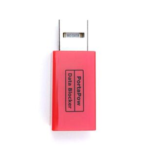 PortaPow USB Data Blocker (Red 2 Pack) - Protect Against Juice Jacking