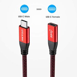 USB C Extension Cable Short, RIITOP USB-C Male to Female Extender Braided Cord for Nintendo Switch, MacBook Pro 7.8inch (Thunderbolt 3 Compatible)