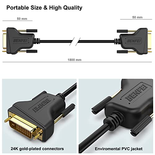 BENFEI DVI to DVI Cable, DVI-D to DVI-D Dual Link 6 Feet Cable