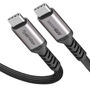 Short USB C to USB C Cable (1.5ft 2 Packs), 3.1 Gen 2 10Gbps 100W 4K USB C Video High Speed Data Transfer Fast Charging Cord Compatibile with Samsung Galaxy T5 LaCie SSD, MacBook, Display Monitor