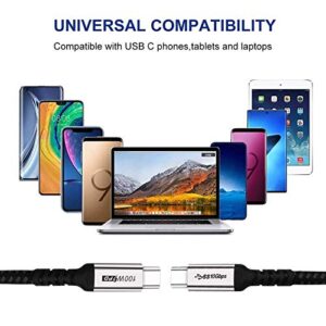 Short USB C to USB C Cable (1.5ft 2 Packs), 3.1 Gen 2 10Gbps 100W 4K USB C Video High Speed Data Transfer Fast Charging Cord Compatibile with Samsung Galaxy T5 LaCie SSD, MacBook, Display Monitor