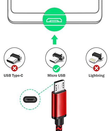 2Pack 10ft Long Micro USB Android Charger Cable Fast Quick Charging for Amazon Kindle Fire HD 6 7 8 10(1-8th Gen) HDX 8.9" 9.7" Tablets and E-Reader(3rd-11th), Xbox One S/X/Elite, PS4 Pro/Slim