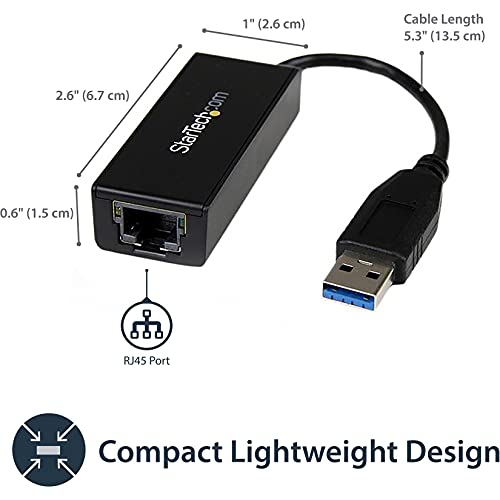 StarTech.com USB 3.0 to Gigabit Ethernet Adapter for Windows and Mac- 10/100/1000 NIC Network Converter - New Version Available USB31000S2 (USB31000S)