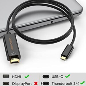 CableCreation USB C to HDMI Cable for Home Office 6ft, USB 3.1 Type C to HDMI 4K, Thunderbolt 3/4 Compatible with Galaxy S23/ S22/ S20, MacBook Pro/Air M1, iPad Pro 2021/2020, Surface Book 2, XPS 15