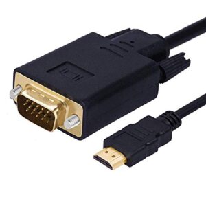 wonlyus hdmi to vga cable gold-plated 1080p hdmi male to vga male active video adapter converter cord (6 feet/1.8 meters)