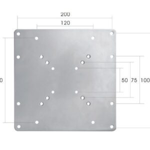 Mount Plus 1056 VESA 200x200 Universal Adapter Plate for TV Mounts | Convert VESA 75x75, 100x100 Mount to Fit 200X100, 200x200 mm VESA Patterns | Includes Hardware Kit