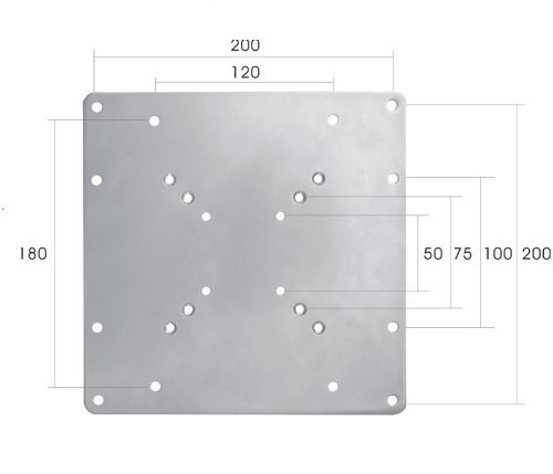 Mount Plus 1056 VESA 200x200 Universal Adapter Plate for TV Mounts | Convert VESA 75x75, 100x100 Mount to Fit 200X100, 200x200 mm VESA Patterns | Includes Hardware Kit