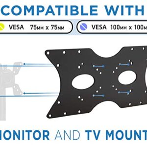 Mount-It! VESA Mount Adapter Plate - Monitor and TV Mount Extender Conversion Kit Allows 75x75, 100x100, 200x200 to Fit Up to 400x200 mm Patterns, Heavy-Gauge Steel, Hardware Included