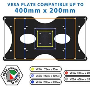 Mount-It! VESA Mount Adapter Plate - Monitor and TV Mount Extender Conversion Kit Allows 75x75, 100x100, 200x200 to Fit Up to 400x200 mm Patterns, Heavy-Gauge Steel, Hardware Included