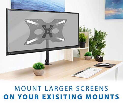 Mount-It! VESA Mount Adapter Plate - Monitor and TV Mount Extender Conversion Kit Allows 75x75, 100x100, 200x200 to Fit Up to 400x200 mm Patterns, Heavy-Gauge Steel, Hardware Included