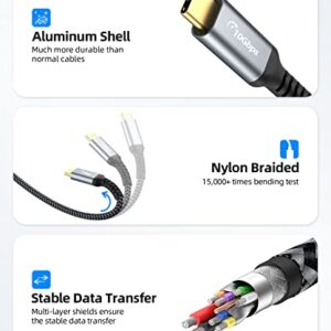 SUNGUY USB C Android Auto Cable 1FT, USB C to USB 3.1 USB 3.2 Gen2 10Gbps USB A to C Data Fast Charging Cable Compatible with Samsung Galaxy S21 S20 S10 S10E Note 20, USB C External C SSD, Pixel