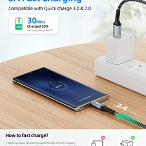 SUNGUY USB C Android Auto Cable 1FT, USB C to USB 3.1 USB 3.2 Gen2 10Gbps USB A to C Data Fast Charging Cable Compatible with Samsung Galaxy S21 S20 S10 S10E Note 20, USB C External C SSD, Pixel