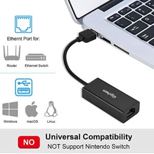 USB 2.0 to ethernet Adapter USB to RJ45 Adapter Supporting 10/100 Mbps Ethernet Network for Window/Mac OS, Surface Pro/Linux